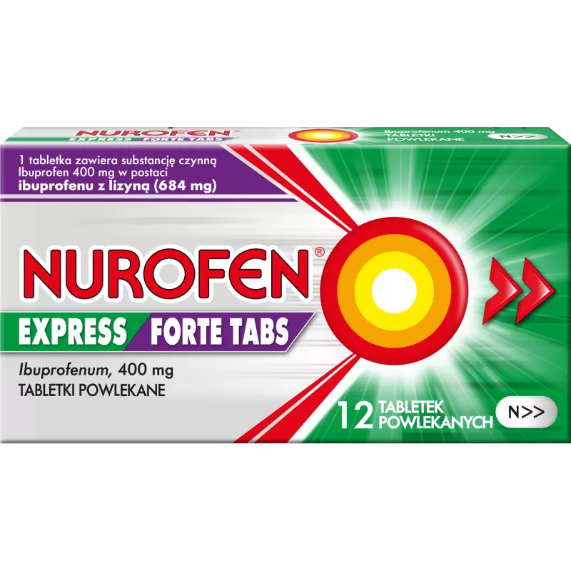 Nurofen Express Forte Tabs 400mg x 12 tabletek powlekanych | Apteka Na 83